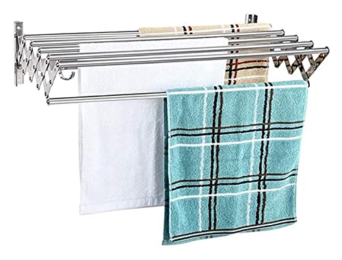 XMCX Wall Mounted Laundry Drying Rack Space-Saver Retractable Fold Away Clothes Drying Rack Clothes Hanger for Balcony Laundry Bathroom Bedroom Easy Storage (Size : 50cm/19.7in)