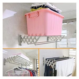 XMCX Wall Mounted Laundry Drying Rack Space-Saver Retractable Fold Away Clothes Drying Rack Clothes Hanger for Balcony Laundry Bathroom Bedroom Easy Storage (Size : 50cm/19.7in)