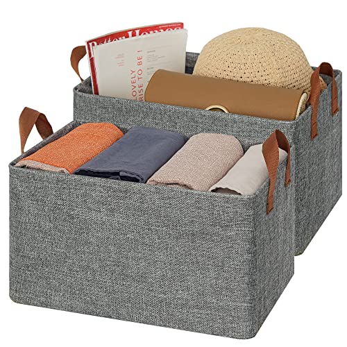 GRANNY SAYS Bundle of 4-Pack Fabric Storage Bins & 2-Pack Rectangle Storage Bins with Metal Frame