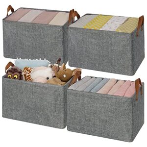 GRANNY SAYS Bundle of 4-Pack Fabric Storage Bins & 2-Pack Rectangle Storage Bins with Metal Frame