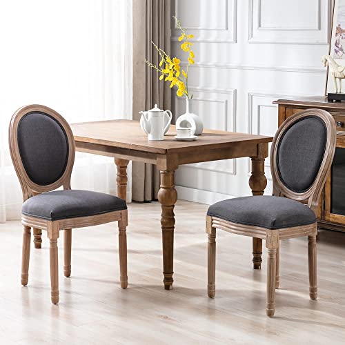 Nrizc French Country Dining Chairs Set of 4, Farmhouse Dining Chairs, Wood Round Back Dining Room Chair, for Dining Room/Living Room/Bedroom