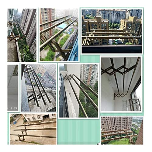 XMCX Extendable Folding Airer Clothes Drying Rack Wall Mounted Retractable Laundry Washing Cloth Line Bathroom Towel Rack Bar Easy Storage