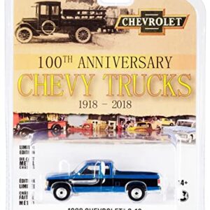 1988 Chevy S-10 4x4 Extended Cab Pickup Blue Met. & Black 100th Anniversary of Chevy Trucks (1918-2018) 1/64 Diecast Model Car by Greenlight 28080 B