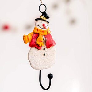 FOMIYES 4PCS Christmas Wall Hooks Snowman Coat Bath Towel Hanger Racks Hat Holders Hanging Door Key Holder Hooks for Bathroom Kitchen Decoration