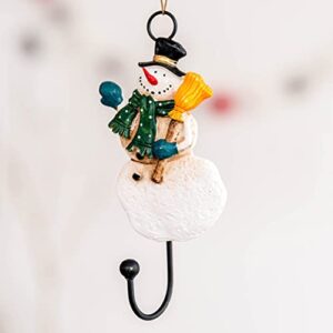 FOMIYES 4PCS Christmas Wall Hooks Snowman Coat Bath Towel Hanger Racks Hat Holders Hanging Door Key Holder Hooks for Bathroom Kitchen Decoration