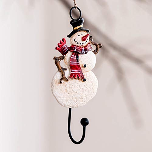 FOMIYES 4PCS Christmas Wall Hooks Snowman Coat Bath Towel Hanger Racks Hat Holders Hanging Door Key Holder Hooks for Bathroom Kitchen Decoration