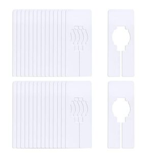 30 piece white rectangular clothing rack size dividers, rectangular blank closet dividers hanging, blank hanger separator, closet dividers for clothing rack (30)