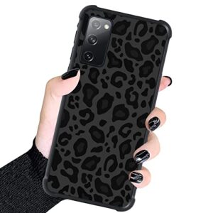 kanghar case compatible with samsung galaxy s20 fe,black leopard design,tire texture non-slip +shockproof rugged tpu protective case for samsung galaxy s20 fe 6.5 inch (2020) leopard pattern