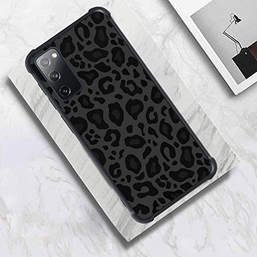 KANGHAR Case Compatible with Samsung Galaxy S20 FE,Black Leopard Design,Tire Texture Non-Slip +Shockproof Rugged TPU Protective Case for Samsung Galaxy S20 FE 6.5 Inch (2020) Leopard Pattern