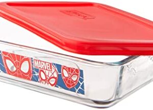 Pyrex 8-Pc Glass Food Storage Container Set, Includes (2) 4-Cup Round Glass Containers, (2) 3-Cup Rectangle Glass Containers, Meal Prep Containers with Lid, Disney's Marvel's Spider-Man