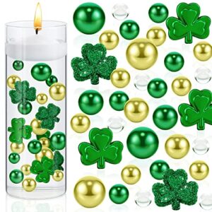 2106 pieces st. patrick's day vase filler shamrocks ornament for vase filler floating candles for vases floating candles centerpiece for st. patrick's day festival party table home decor