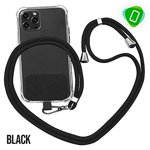 CoGear - Universal Phone Lanyard Patch, Nylon Patch Phone Lanyard, Crossbody Nylon Patch Phone Lanyards (Black, 1 Pcs)