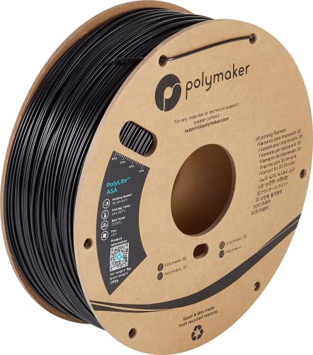 2.85mm ASA Filament 3mm Black ASA, 1kg Heat Resistant Weather Resistant ASA 2.85 - Polymaker PolyLite ASA 3D Printer Filament Black, Print with 2.85mm Openning 3D Printers Only