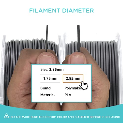 2.85mm(3mm) PLA Filament 2.85mm, 1kg High Rigidity Black PLA 2.85 - Polymaker PolyLite PLA 3D Printer Filament Black, Print with 2.85mm Openning 3D Printers Only