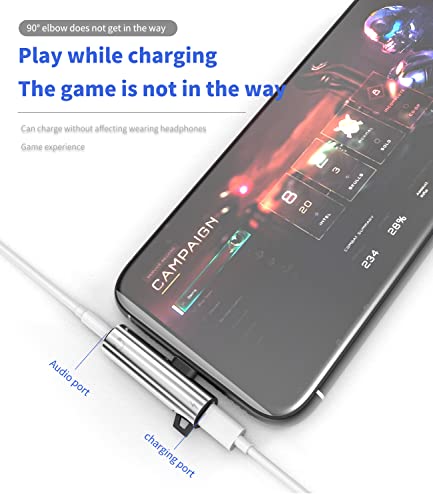 Lightning to 3.5mm Headphone Adapter(2pack) Compatible for iPhone Splitter Audio Apple Dongle Jack AUX Adaptador para Earphone 2 in 1 Earbud and Charge Charger 13 12 11 Pro Max Mini XS SE 7 X 8 Plus