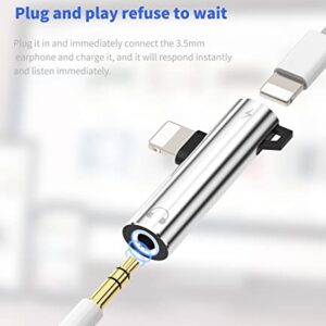 Lightning to 3.5mm Headphone Adapter(2pack) Compatible for iPhone Splitter Audio Apple Dongle Jack AUX Adaptador para Earphone 2 in 1 Earbud and Charge Charger 13 12 11 Pro Max Mini XS SE 7 X 8 Plus