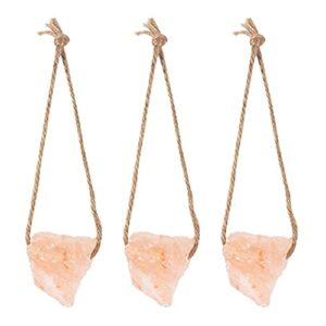 popetpop small pets lick salt block- pet chewtoy himalayan salt on a rope chew treat toy for bunny hamster small pets 3pcs, 15x4.5cm