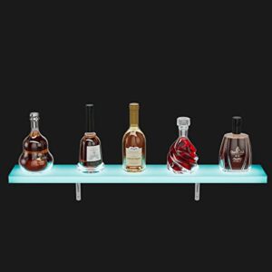 Oarlike LED Liquor Bottle Display Shelf 36 inch Acrylic Lighted Bar Shelf with RF Remote Controller for Home Commercial Bar Floating Wall Mounted Display Shelves