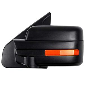 FEIPARTS Tow Mirrors Towing Mirrors Fit for 2004-2014 for Ford for F-150 Series Truck Pickup Towing Mirrors with Left Right Side Power Control Heated Turn Signal Puddle Light with Black Housing