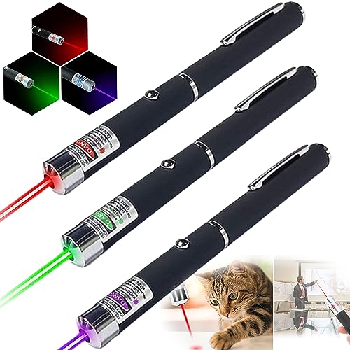 Laser Pointer for Cats Dogs, 3 Pack Laser Pointer Cat Toy for Indoor Cats Laser Toy Pet Cats Dogs Chaser Laser Light Toy Tease Cat Chasing Training Laser Light Pointer Pen Toys Laser Pointer for Cats