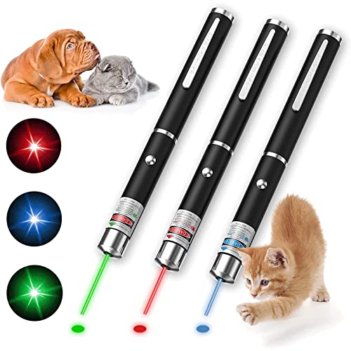 Laser Pointer for Cats Dogs, 3 Pack Laser Pointer Cat Toy for Indoor Cats Laser Toy Pet Cats Dogs Chaser Laser Light Toy Tease Cat Chasing Training Laser Light Pointer Pen Toys Laser Pointer for Cats