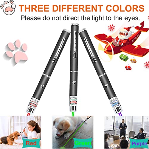 Laser Pointer for Cats Dogs, 3 Pack Laser Pointer Cat Toy for Indoor Cats Laser Toy Pet Cats Dogs Chaser Laser Light Toy Tease Cat Chasing Training Laser Light Pointer Pen Toys Laser Pointer for Cats