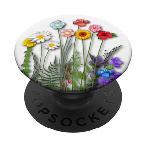 white floral pattern flower bouquet phone popper popsockets standard popgrip