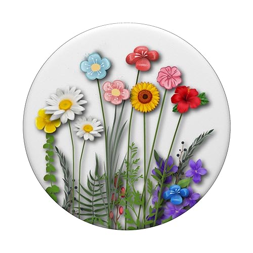 White Floral Pattern Flower Bouquet Phone Popper PopSockets Standard PopGrip