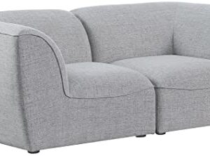 Meridian Furniture Miramar Collection Modern | Contemporary Linen Textured Upholstered Modular Sofa, 76" W x 38" D x 28.5" H, Grey