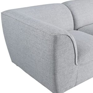 Meridian Furniture Miramar Collection Modern | Contemporary Linen Textured Upholstered Modular Sofa, 76" W x 38" D x 28.5" H, Grey