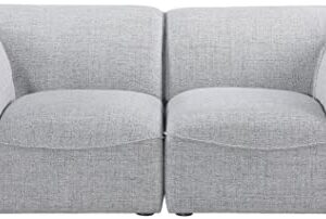 Meridian Furniture Miramar Collection Modern | Contemporary Linen Textured Upholstered Modular Sofa, 76" W x 38" D x 28.5" H, Grey