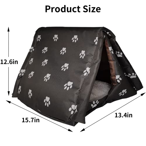 Fhiny Foldable Rabbit Tent Bed, Weatherproof Bunny Warm House Guinea Pig Hideout Cage Accessories for Bunny Guinea Pigs Chinchilla Ferrets Rats Kitten or Other Small Animals