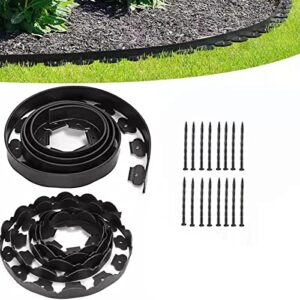 No Dig Landscape Edging，40ft Landscape Edging with 40 Stakes for Lawn,Flower Garden,Grass,The Yard,Lawn Edging 2 Inch Tall(Black, 40FT)