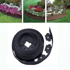 No Dig Landscape Edging，40ft Landscape Edging with 40 Stakes for Lawn,Flower Garden,Grass,The Yard,Lawn Edging 2 Inch Tall(Black, 40FT)