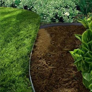 No Dig Landscape Edging，40ft Landscape Edging with 40 Stakes for Lawn,Flower Garden,Grass,The Yard,Lawn Edging 2 Inch Tall(Black, 40FT)