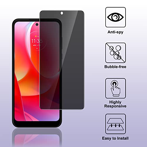 2 Pack Moto G Power 2022 Privacy Screen Protector, Anti-Spy Screen Protector Tempered Glass for Motorola Moto G Power 2022 6.4 Inch, [9H Hardness] [Anti-Scratch] [Bubble Free]