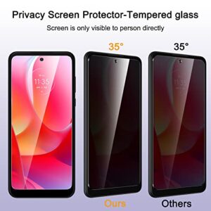 2 Pack Moto G Power 2022 Privacy Screen Protector, Anti-Spy Screen Protector Tempered Glass for Motorola Moto G Power 2022 6.4 Inch, [9H Hardness] [Anti-Scratch] [Bubble Free]