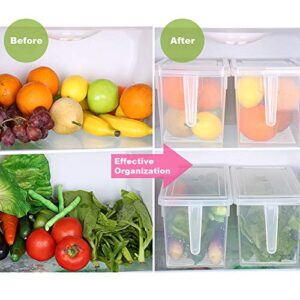 SILIVO 6 Pack Produce Saver Refrigerator Organizer Bins for Fruits and Vegetables- 3 Pack 1.5L + 3 Pack 4.5L