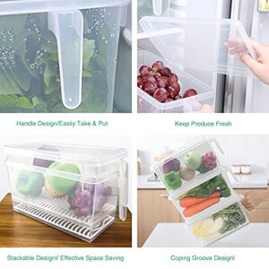 SILIVO 6 Pack Produce Saver Refrigerator Organizer Bins for Fruits and Vegetables- 3 Pack 1.5L + 3 Pack 4.5L