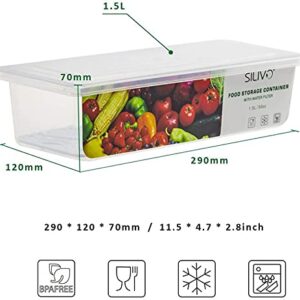 SILIVO 6 Pack Produce Saver Refrigerator Organizer Bins for Fruits and Vegetables- 3 Pack 1.5L + 3 Pack 4.5L