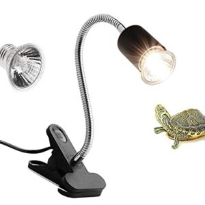 Yecherate (2bulbs Included) Reptile Heat Lamp Reptile Light with Holder&Switch, UVA UVB Reptile Lamp Adjustable with Fixture for Lizard Turtle Snake Amphibian&Aquariaum Accessories