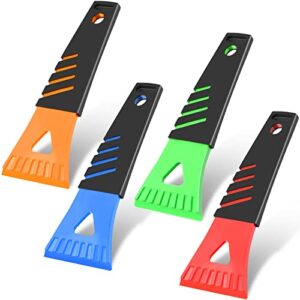 4 pcs ice scraper plastic winter car accessories for women and men frost removal auto accessories color ice scraper for car windshield defroster cleaning car ice scraper for cars and small trucks