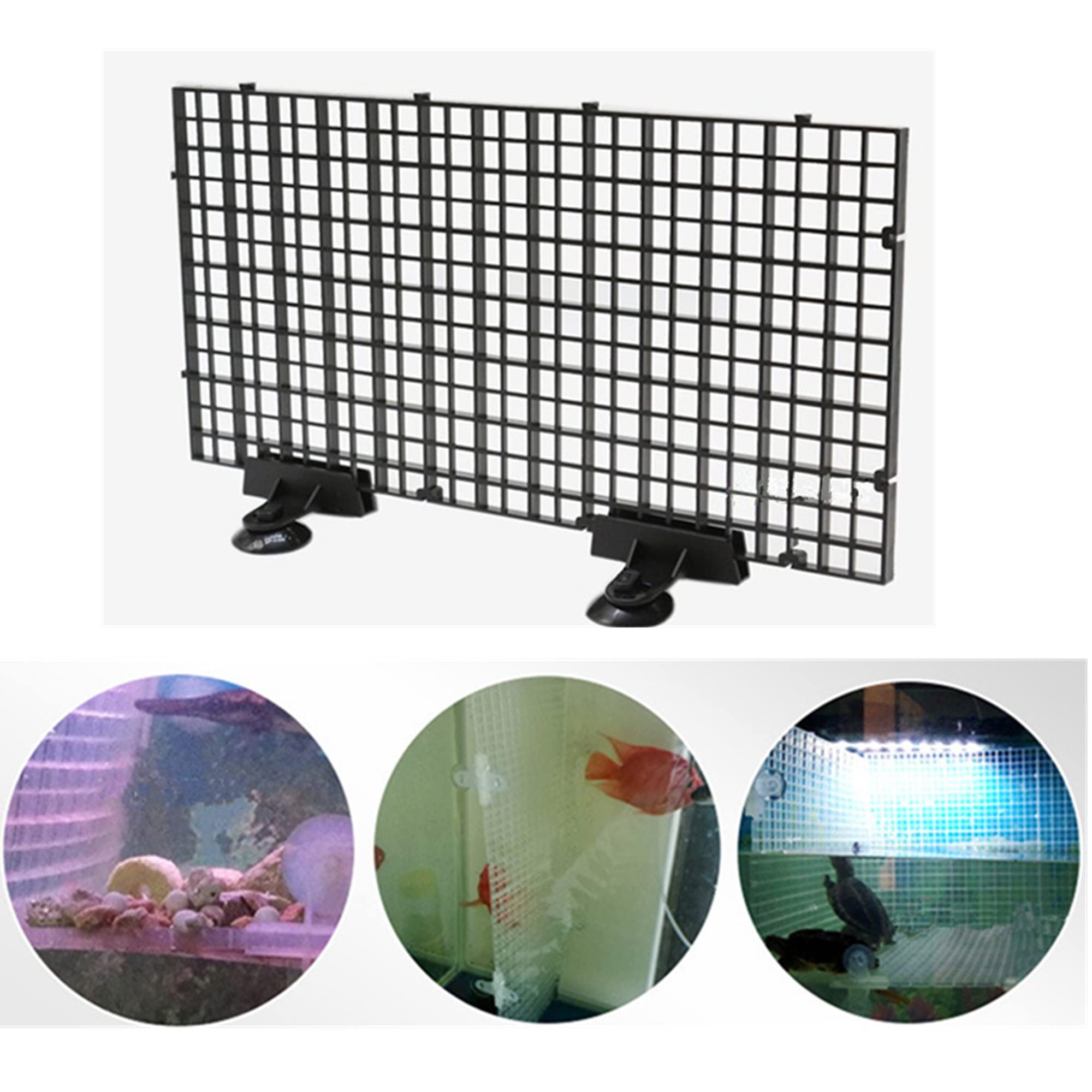 alfyng 4pcs Aquarium Grid Divider, Fish Tank Divider Tray, Aquarium Filter Isolation Board for Mixed Breeding Light Diffuser and 8pcs Sucker Clips Suction Cups, 11.81" x 5.9"