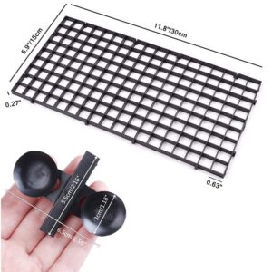 alfyng 4pcs Aquarium Grid Divider, Fish Tank Divider Tray, Aquarium Filter Isolation Board for Mixed Breeding Light Diffuser and 8pcs Sucker Clips Suction Cups, 11.81" x 5.9"