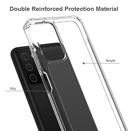 Sucnakp for Galaxy A03S Case Samsung A03S Case Premium Clear Back Panel + TPU Bumper Cover for Samsung Galaxy A03S US Version（YKL Clear）