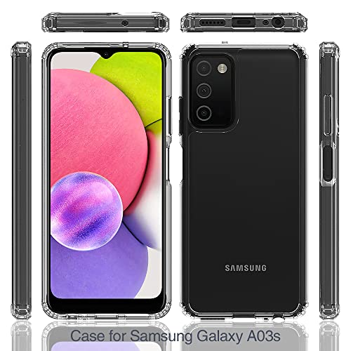 Sucnakp for Galaxy A03S Case Samsung A03S Case Premium Clear Back Panel + TPU Bumper Cover for Samsung Galaxy A03S US Version（YKL Clear）