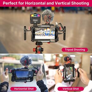 ULANZI Smartphone Video Rig with Handle, LINO Filmmaking Case Aluminum Alloy Phone Video Stabilizer Grip Tripod Mount for Video Maker Videographer with Cold Shoe for iPhone 13 Mini Pro Max 8 Plus