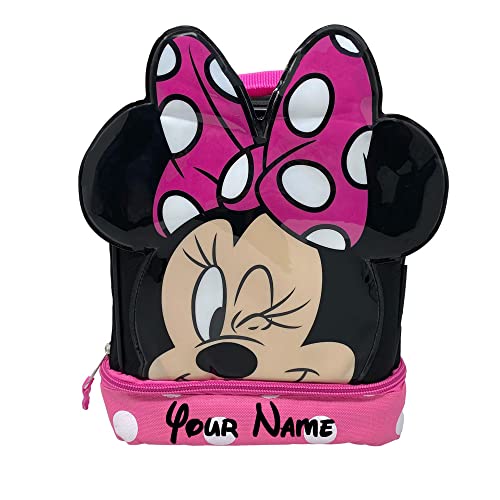 Fast Forward, LLC Personalized Disney Minnie Mouse Face Lunch Box - Insulated Food Tote with Custom Name, KNMCCOD104KX