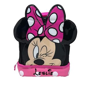 Fast Forward, LLC Personalized Disney Minnie Mouse Face Lunch Box - Insulated Food Tote with Custom Name, KNMCCOD104KX