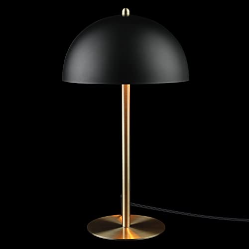 Globe Electric 52938 Luna 15" Desk Lamp, Matte Black, Matte Brass Accents, in-Line On/Off Rocker Switch